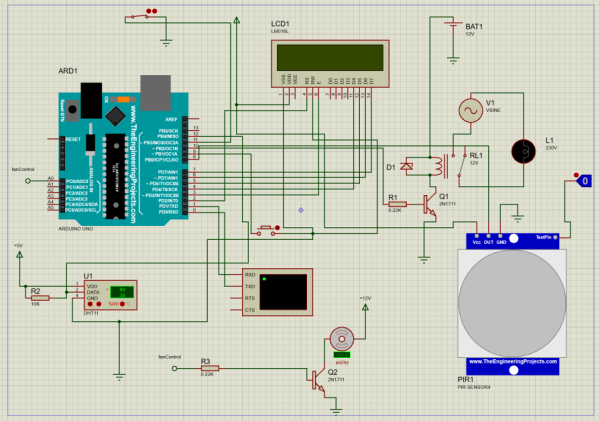 Temperature Control Fan Arduino Proteus Simulation Smartech