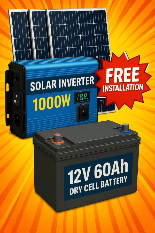 1000W Solar Inverter Package with 60Ah Battery | Smartech